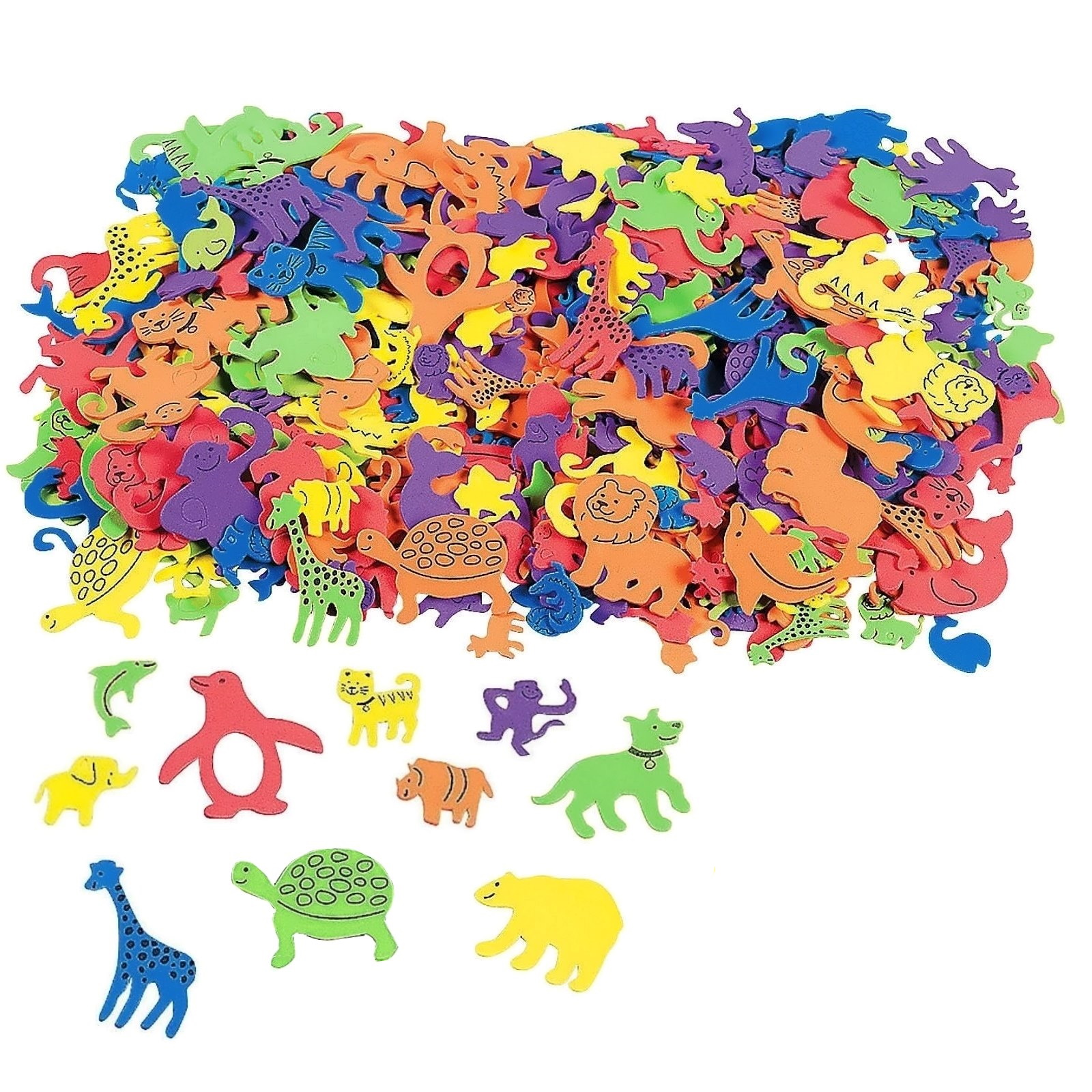 Assorted Animals Shapes Foam Stickers (Pack of 500) | Jungle & Safari ...