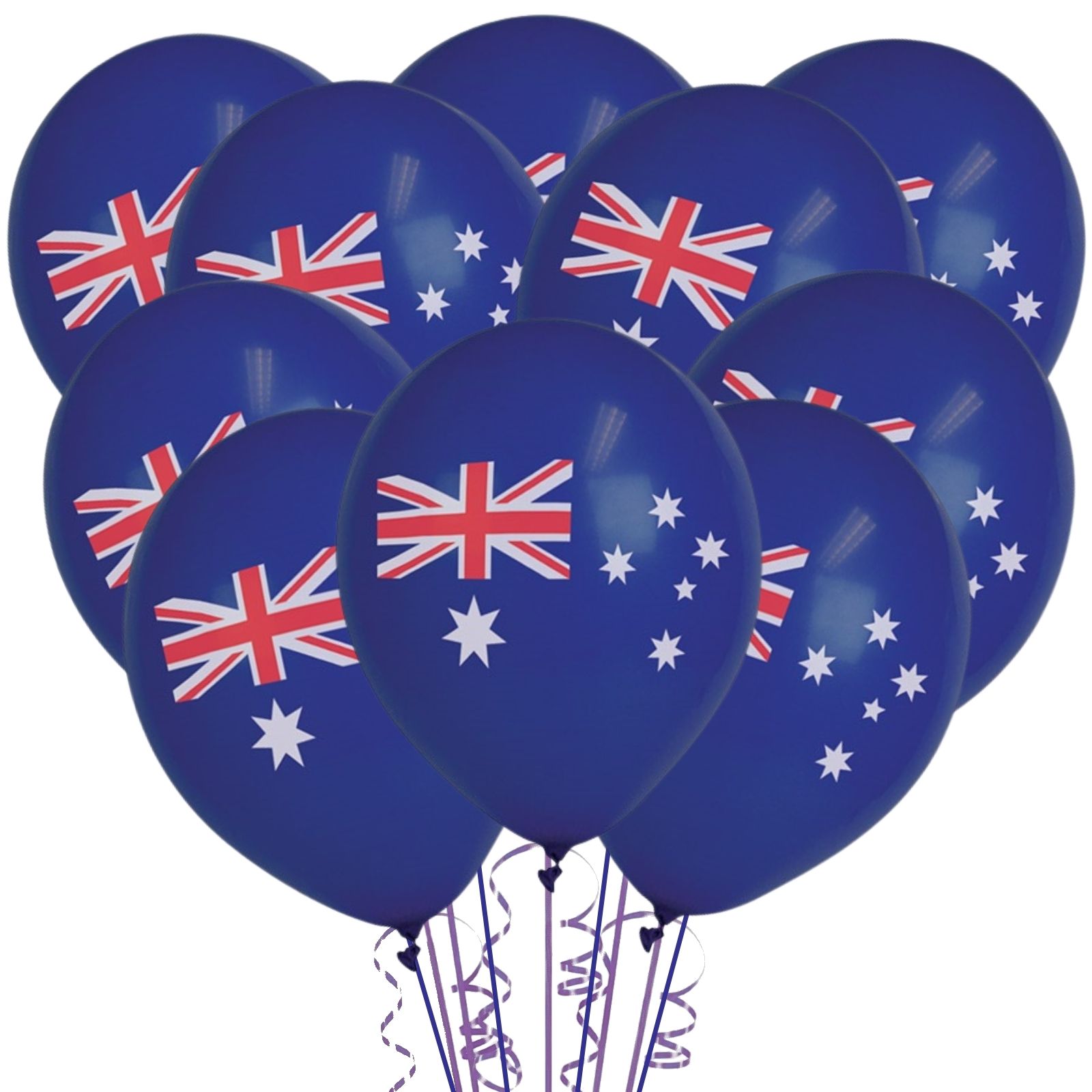 Australian Flag Latex Balloons 30cm (Pack of 10) - Costumes.com.au