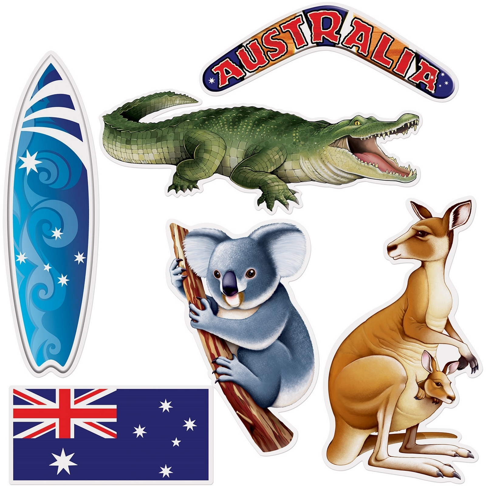 Australian Cutout Wall Decorations (Pack of 6) - Costumes.com.au