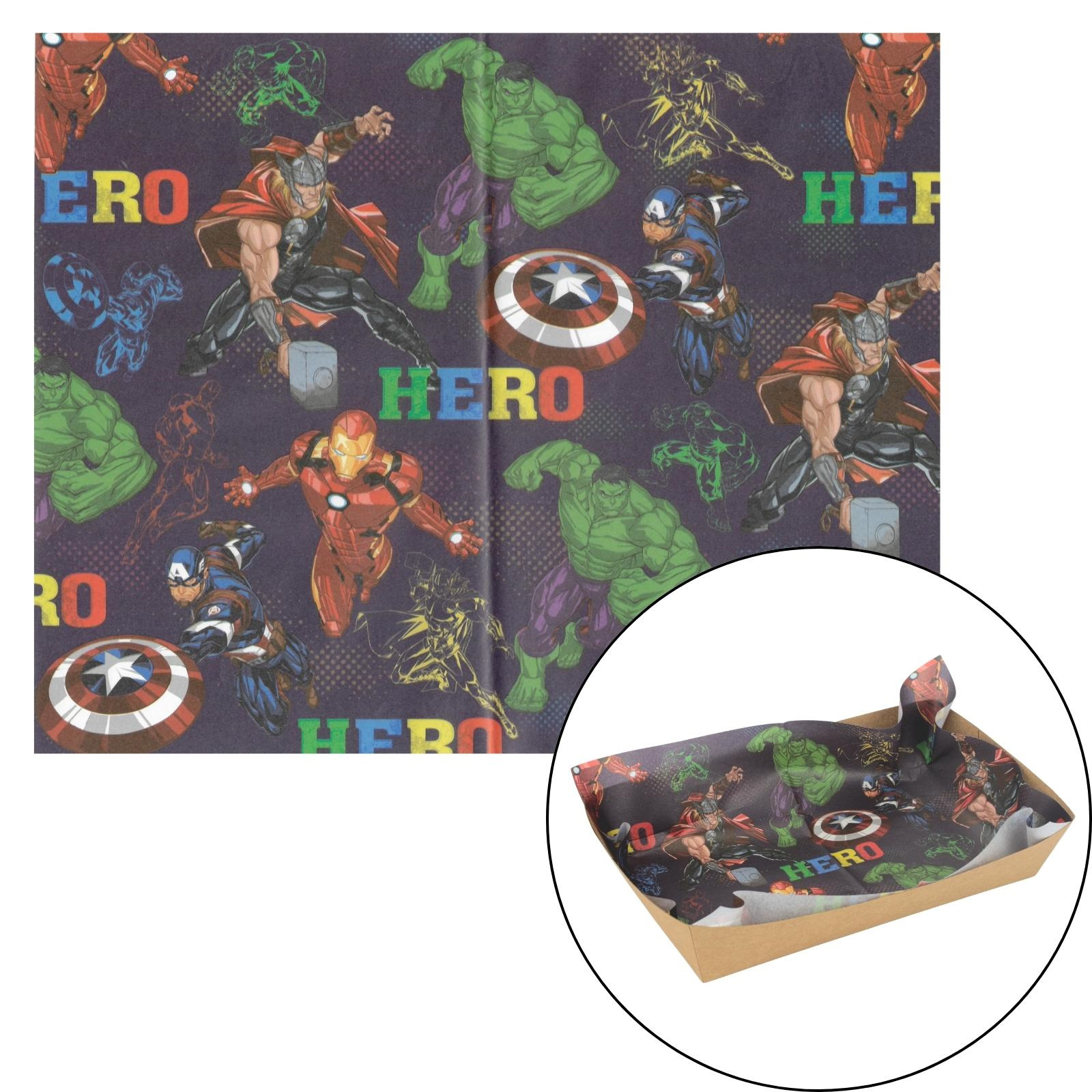 Marvel Avengers Grease Proof Paper Plate / Tray Liners (8 Sheets ...