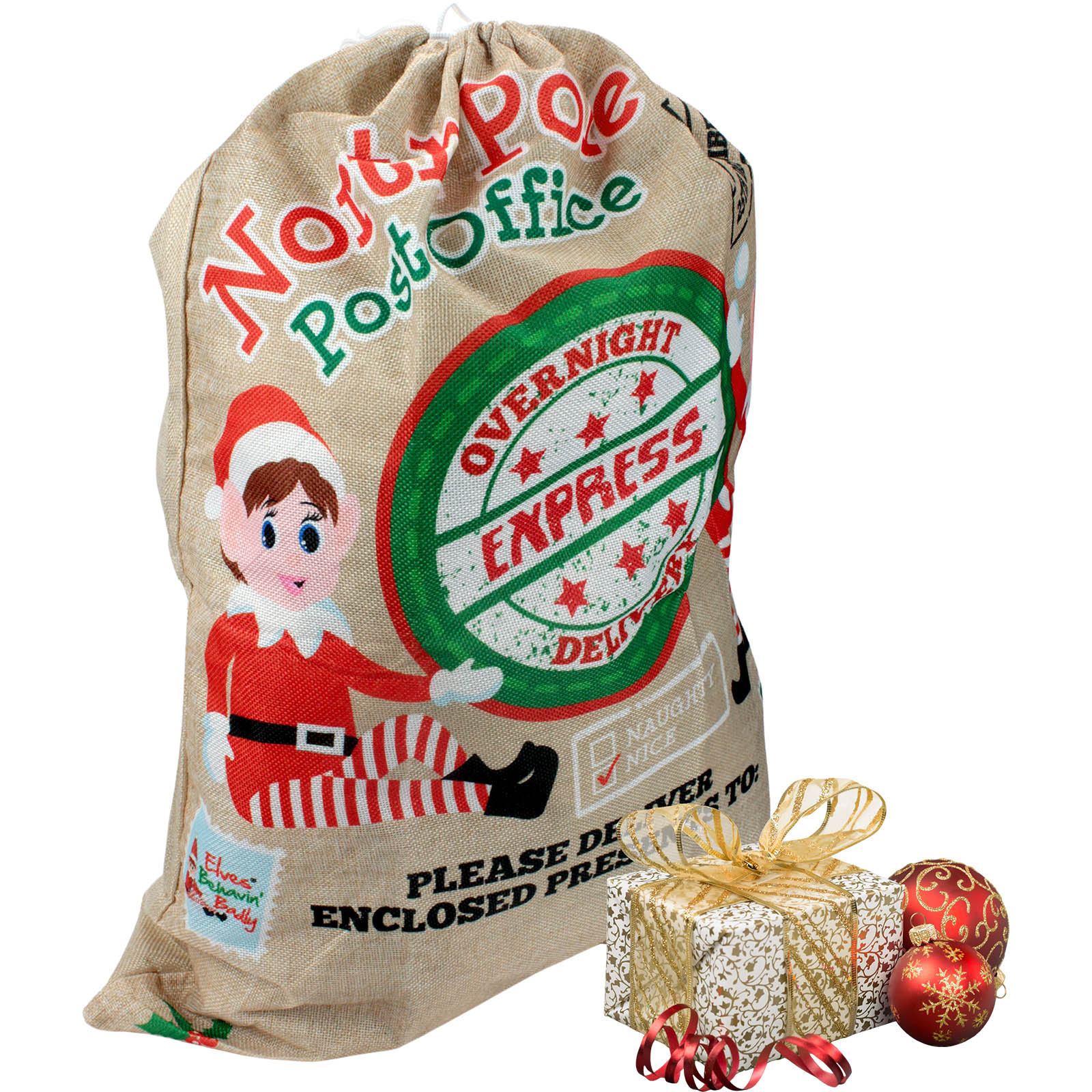 Christmas North Pole Overnight Express Santa Gift Sack 70cm - Costumes ...