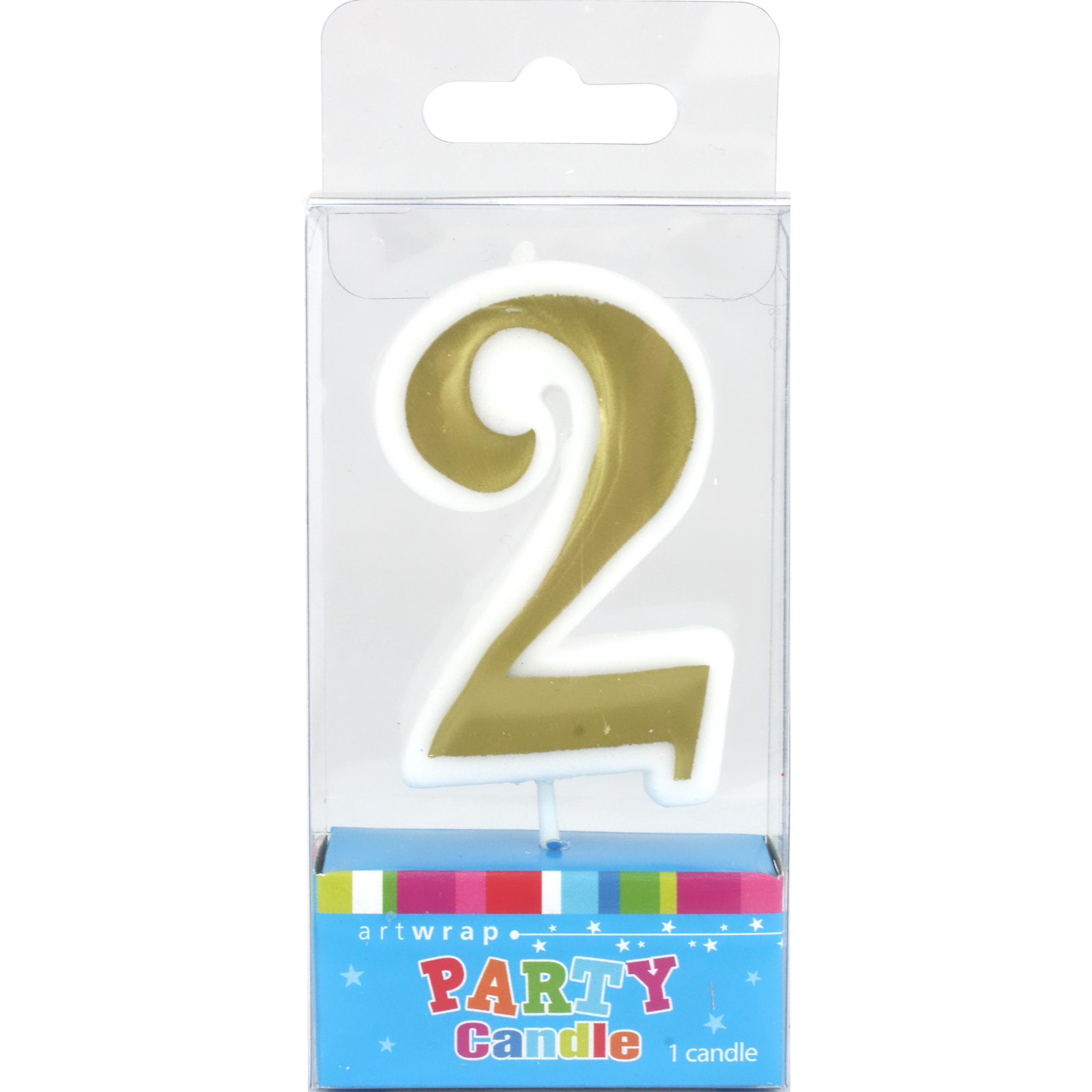Gold Accent Number 2 Candle | Costumes.com.au - Costumes.com.au