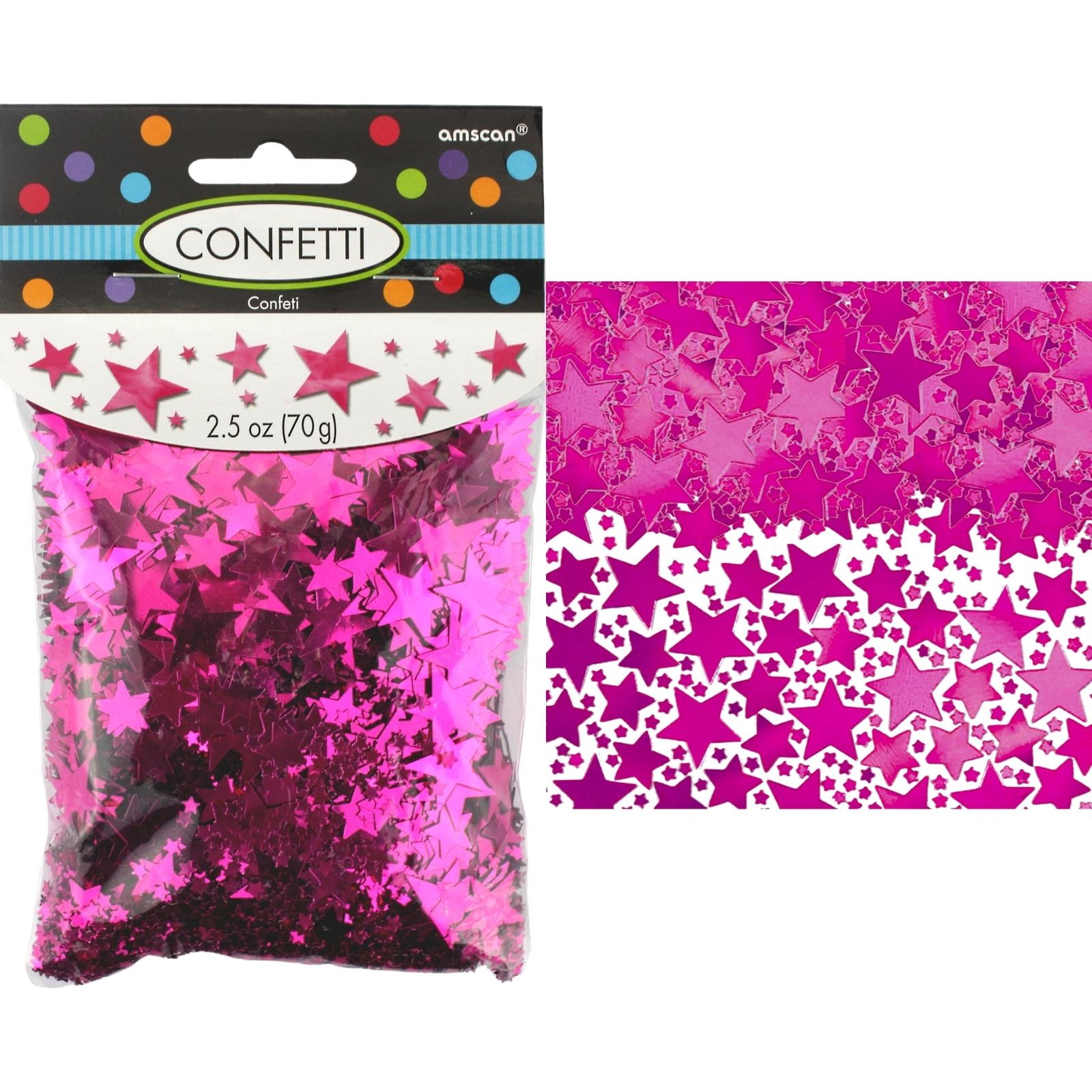 Hot Pink Star Confetti/Table Scatters 70g - Costumes.com.au