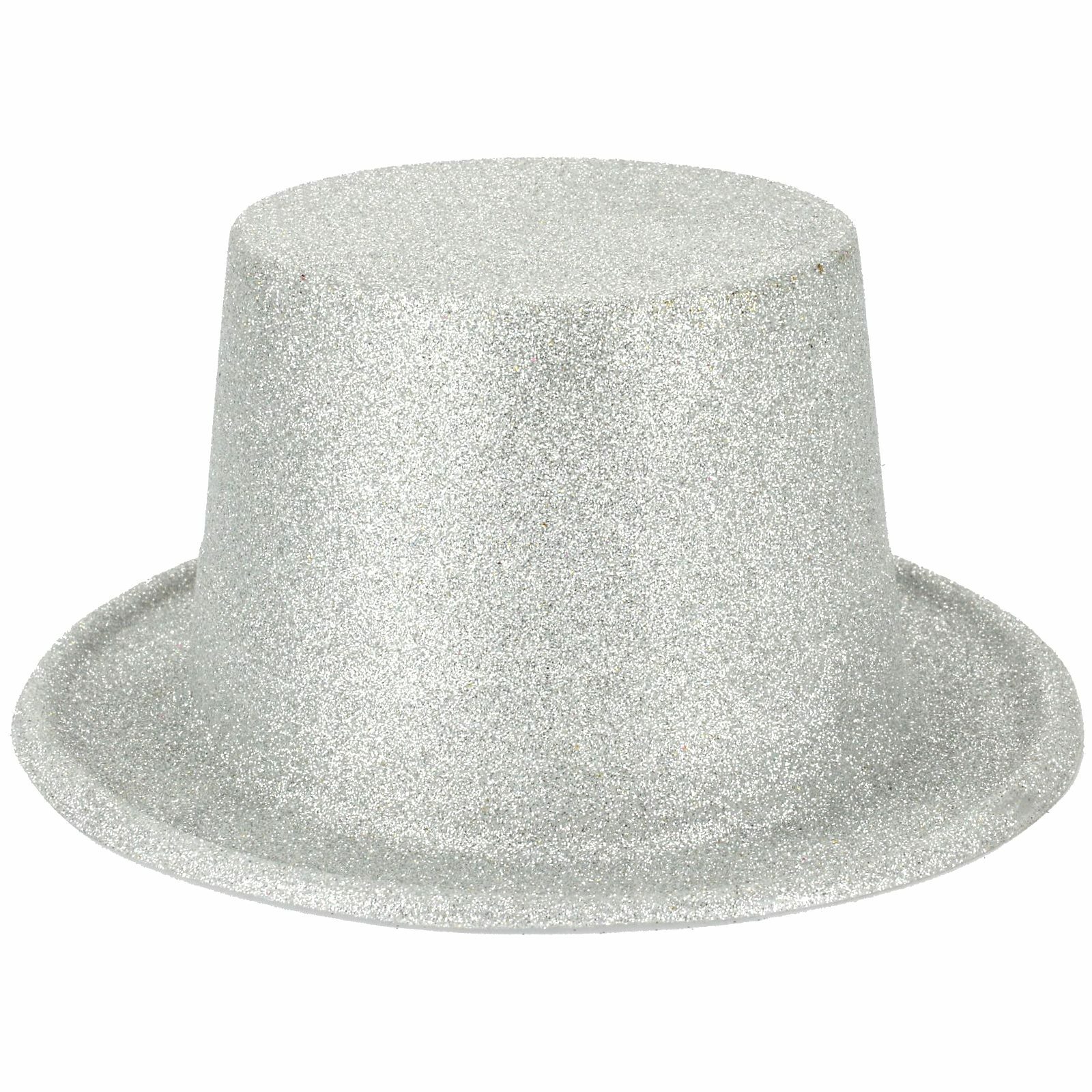 Silver Glitter Top Hat - Costumes.com.au