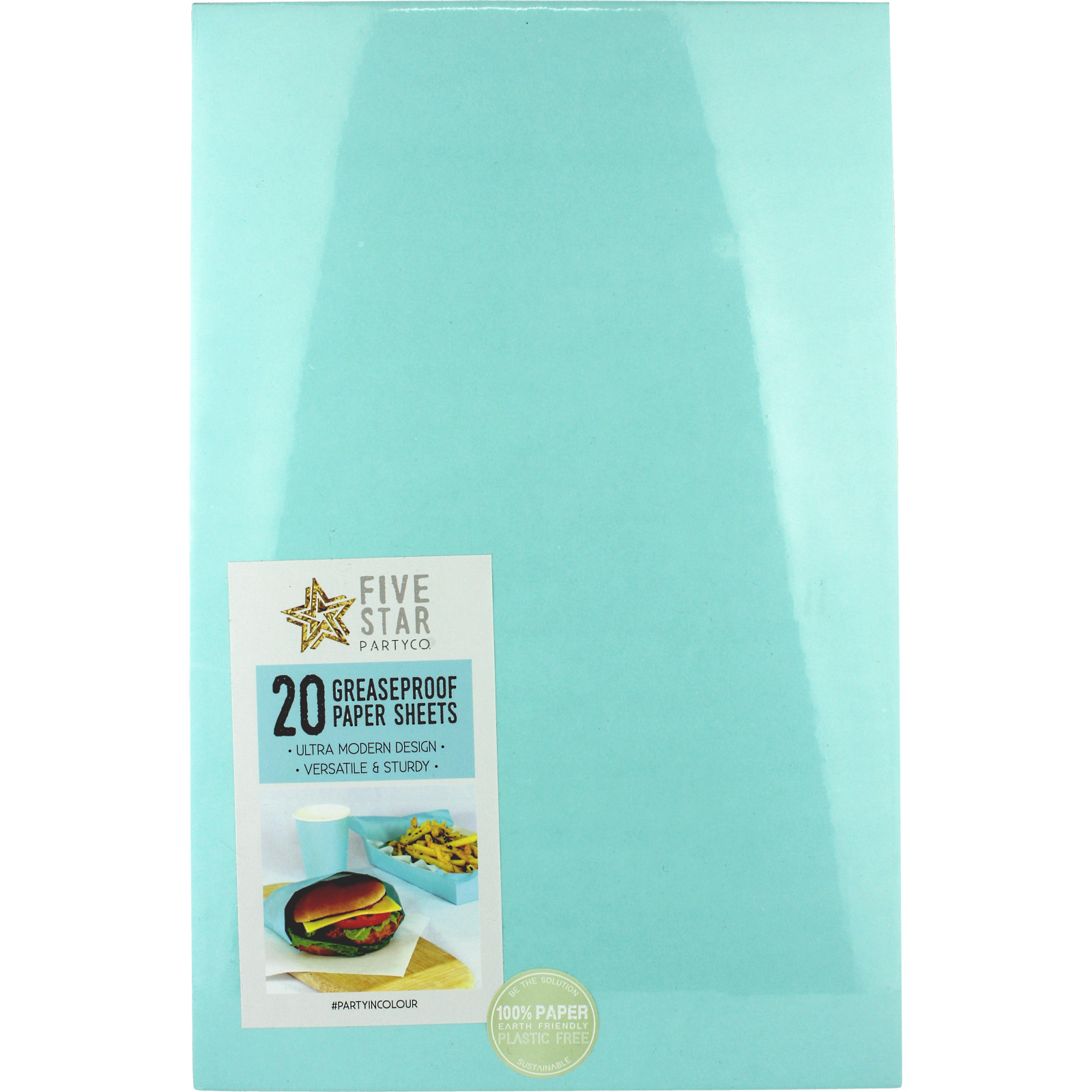 Light Blue Grease Proof Paper 32gsm (20 Sheets) - Costumes.com.au