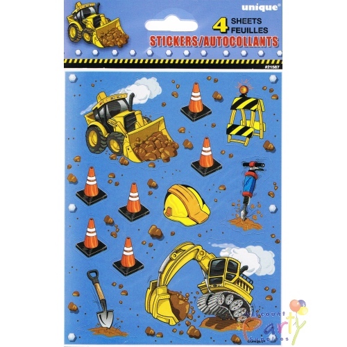 Construction Stickers (4 Sheets) - Costumes.com.au