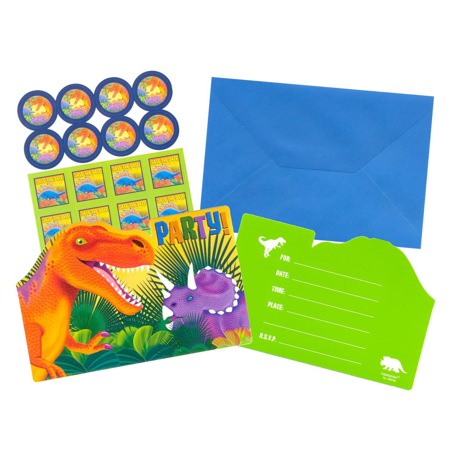 Dinosaur Prehistoric Party Invitation Set (Pack of 8) - Costumes.com.au