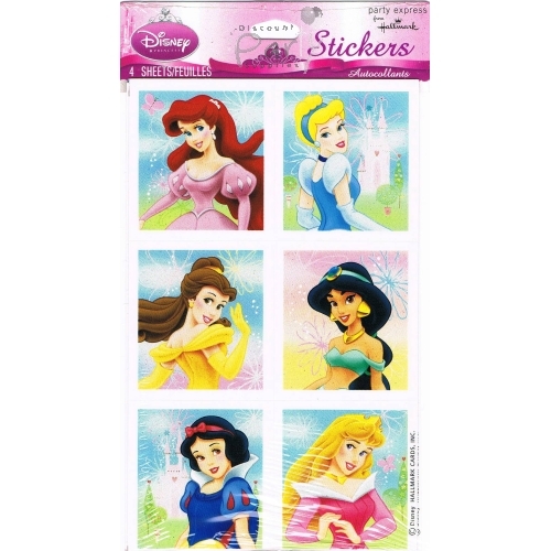 Disney Princess Stickers (Pack of 24) [DIPFAST02] - Costumes.com.au