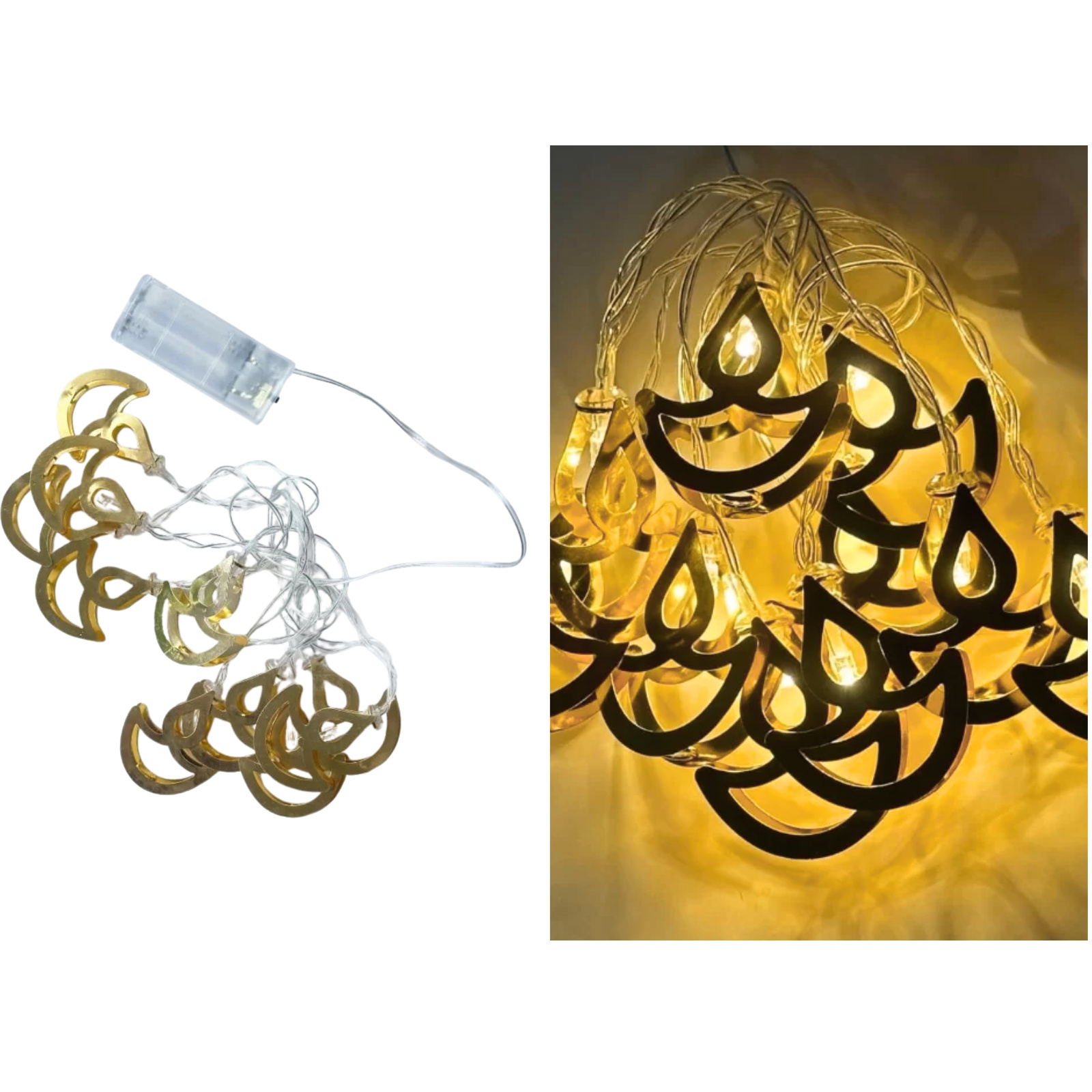 Gold Diwali Candle LED Lights 1.65m - Costumes.com.au