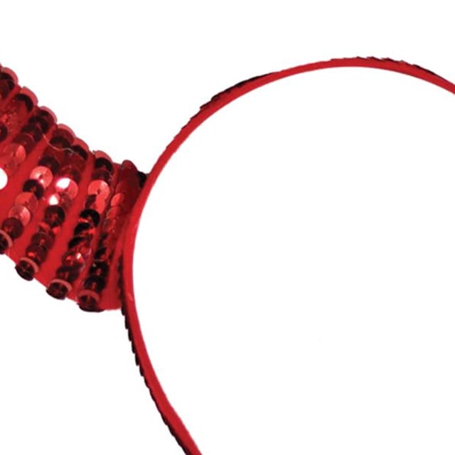 Red Sequin Devil Horns Headband Adult Costume Accessory