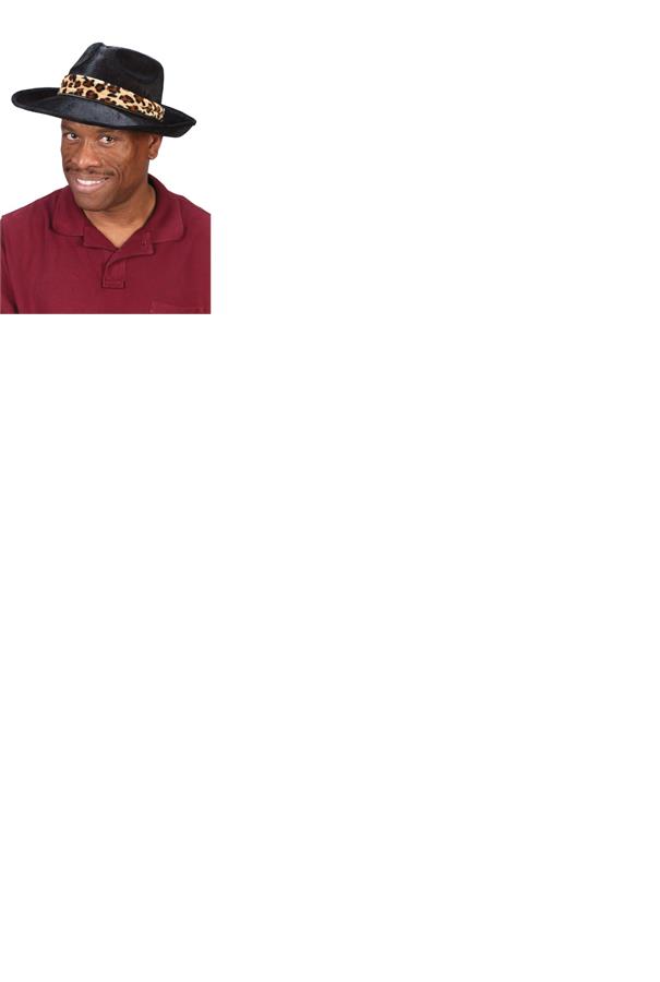 Pimp Gangster Black Leopard Adult Hat - Costumes.com.au