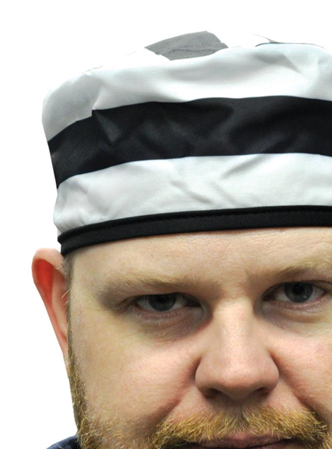 Convict Prisoner Black White Stripe Adult Hat - Costumes.com.au