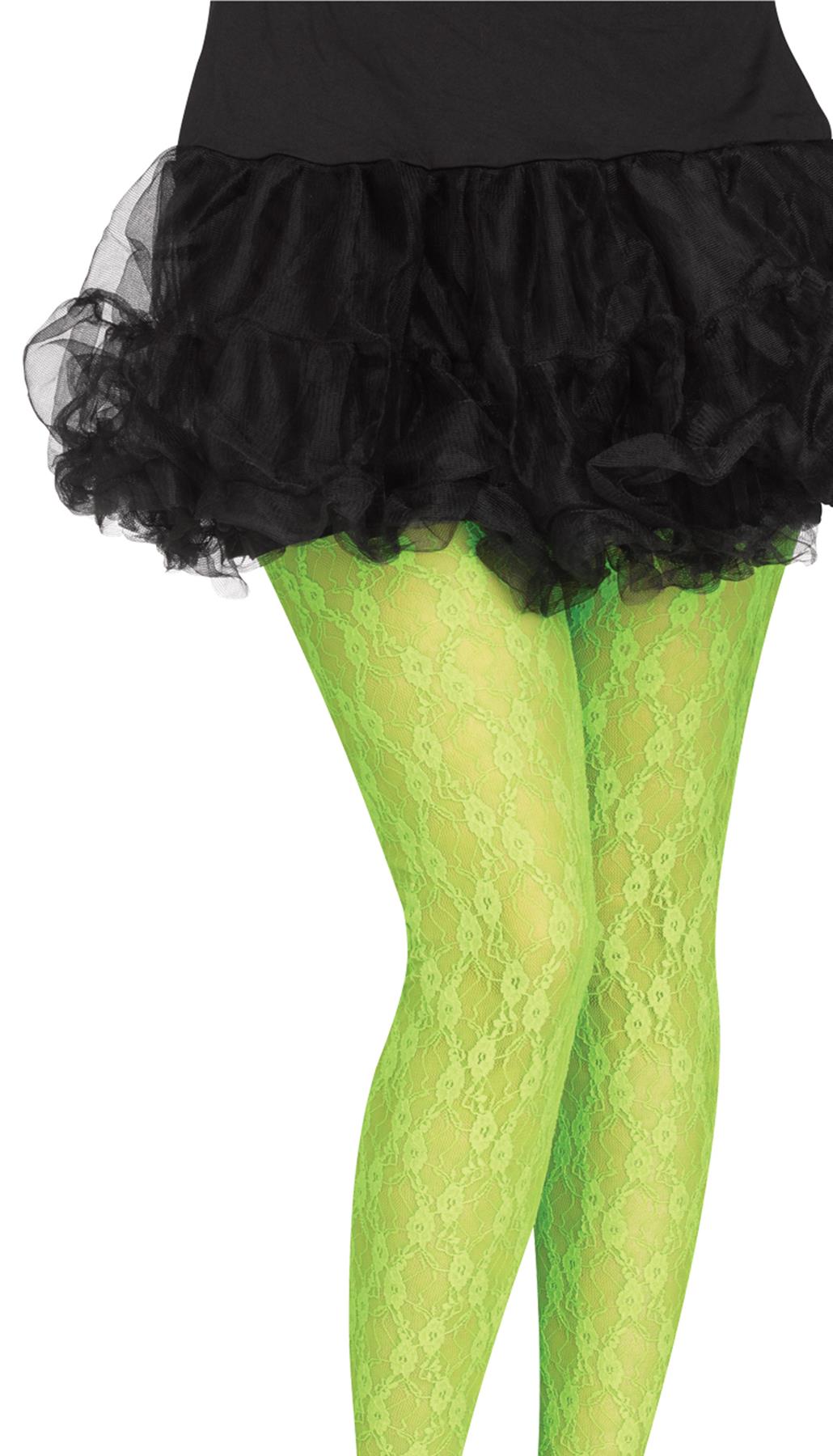 Footless Green Lace 80's Tights Adult Costume Accessory - Costumes.com.au