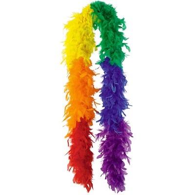 Rainbow Pride Feather Boa Adult Costume Accessory - Costumes.com.au