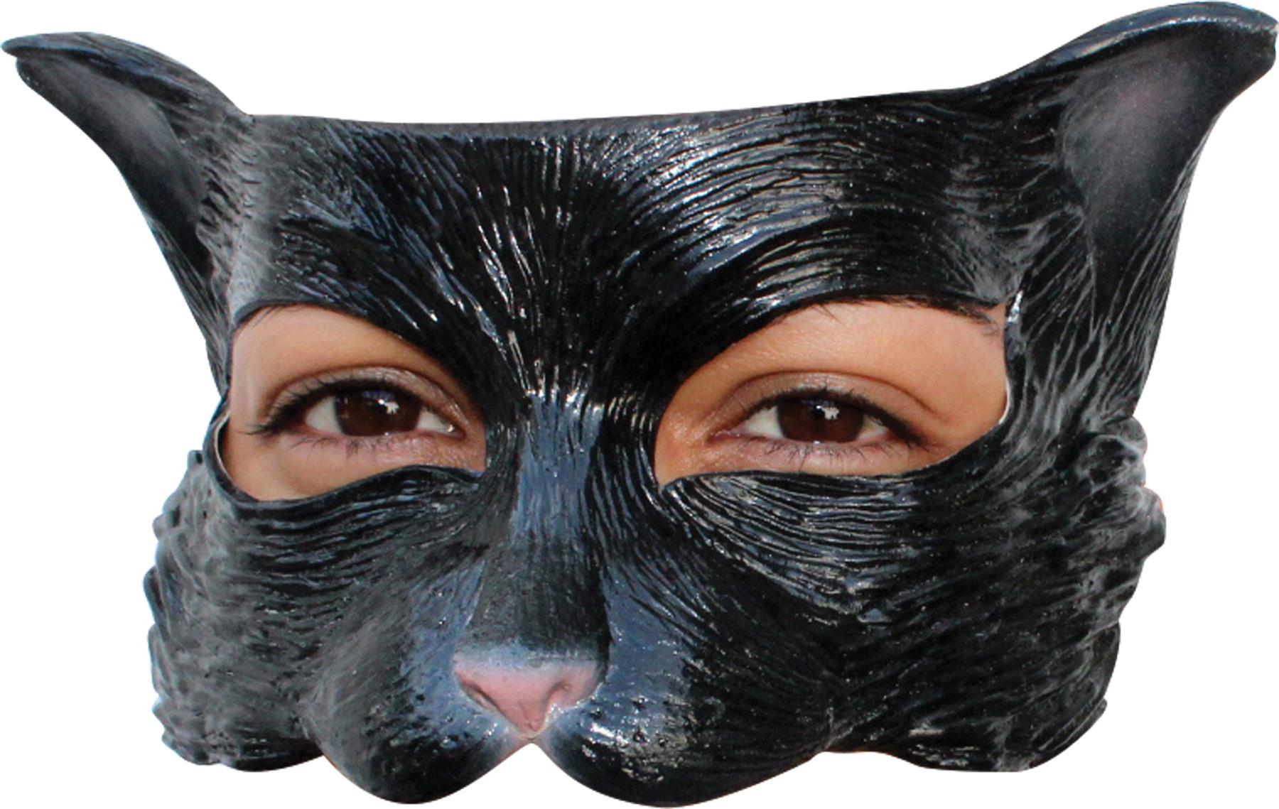 Kitty Black Latex Half Adult Mask - Costumes.com.au