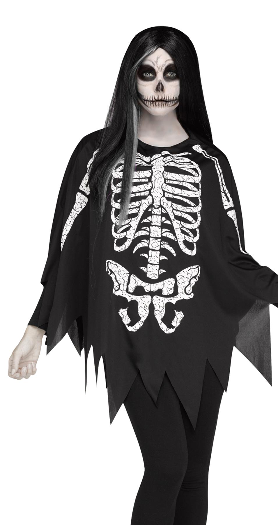 Skeleton Poncho Adult Costume Accessory - Costumes.com.au