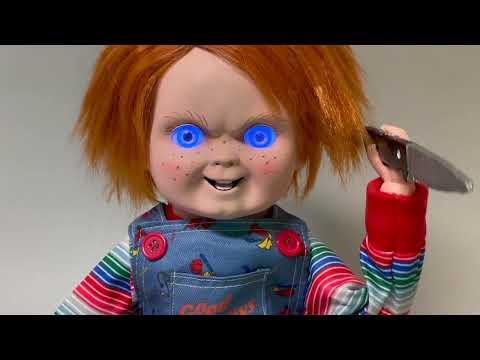 Child's Play Chucky Sitting Doll Animated Halloween Prop | Horror ...
