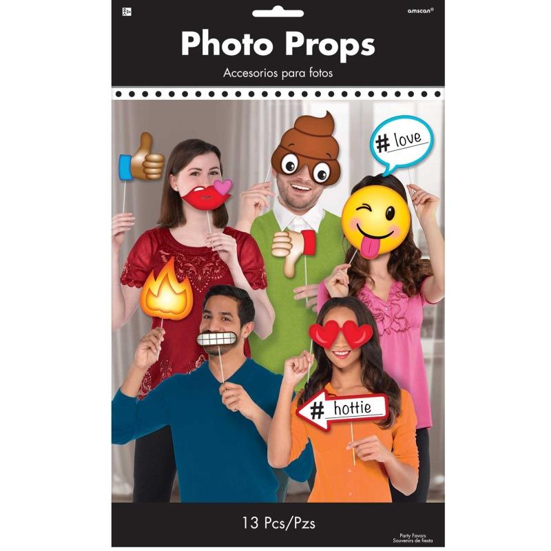 Emoji Expressions and Phrases Photo Booth Props - Costumes.com.au