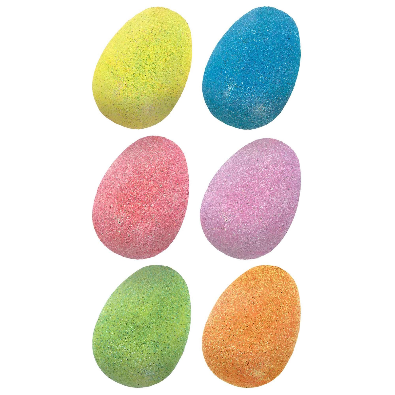 Easter Eggs Small Glitter Plastic Fillable Favours Pack of 6 | Easter ...