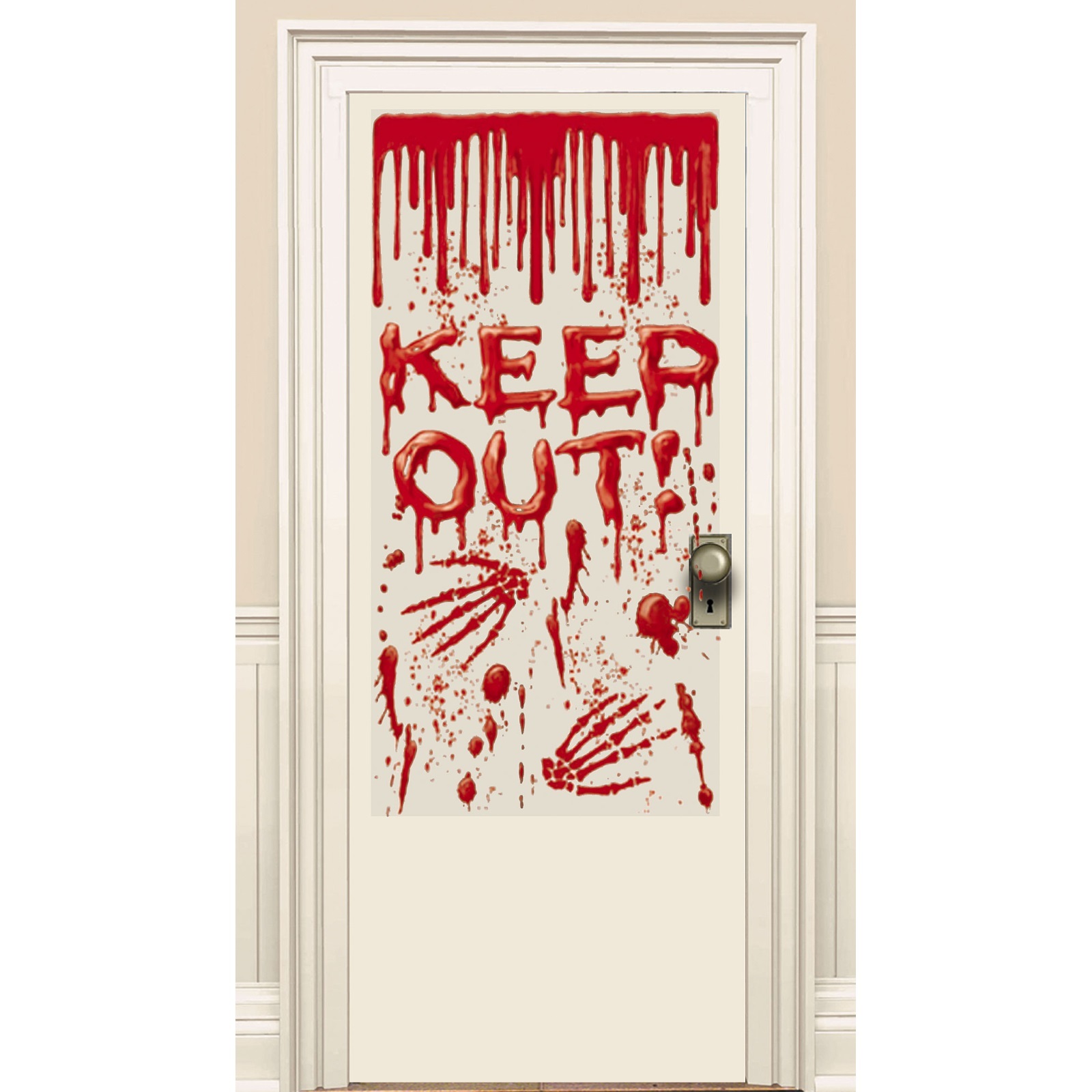 Keep Out Dripping Blood Door Cover - Costumes.com.au