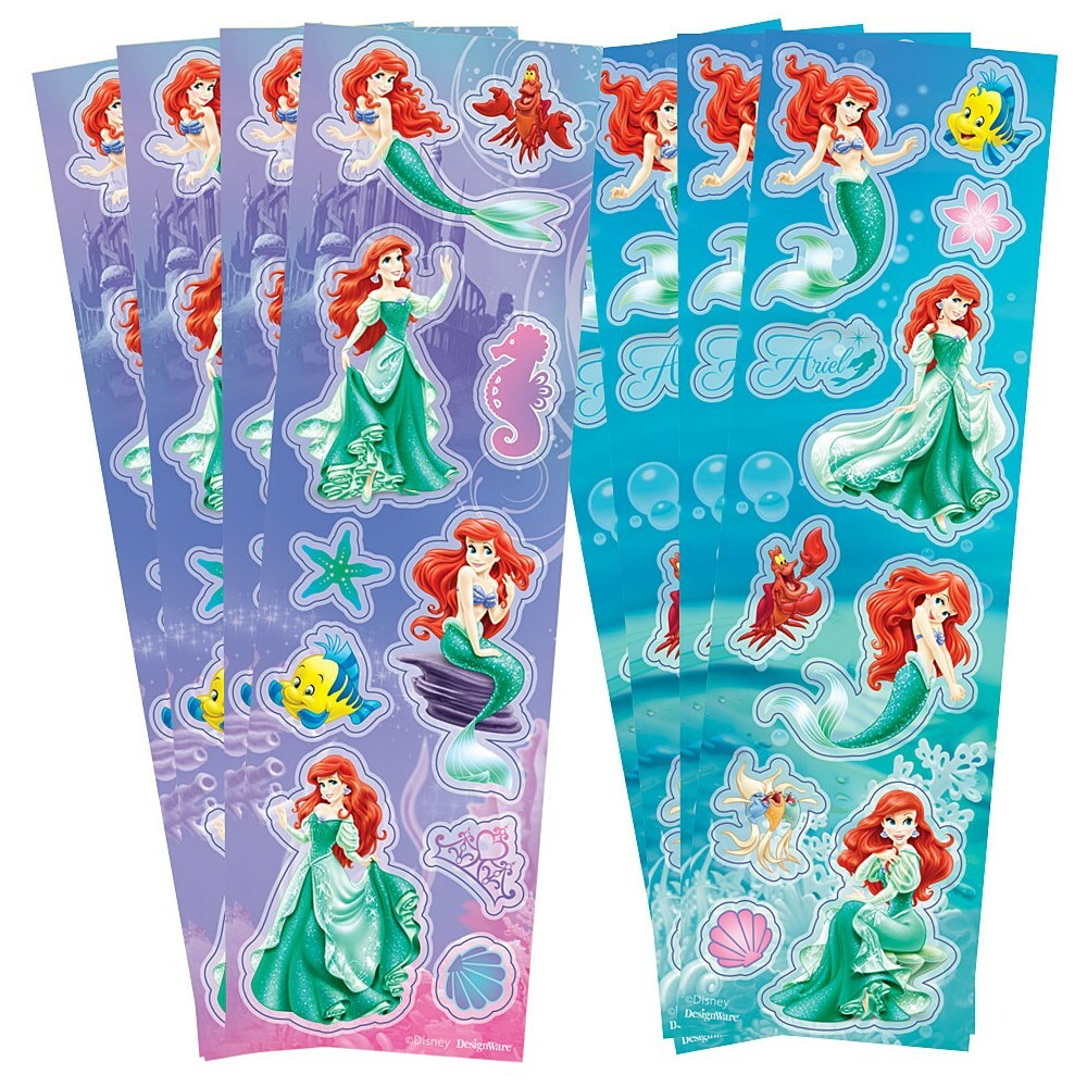 Ariel The Little Mermaid Stickers (8 Sheets) | Costumes.com.au ...