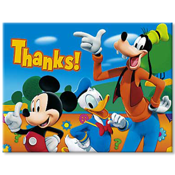 Mickey Mouse Clubhouse Thank You Cards (Pack of 8) | Mickey Mouse Party ...