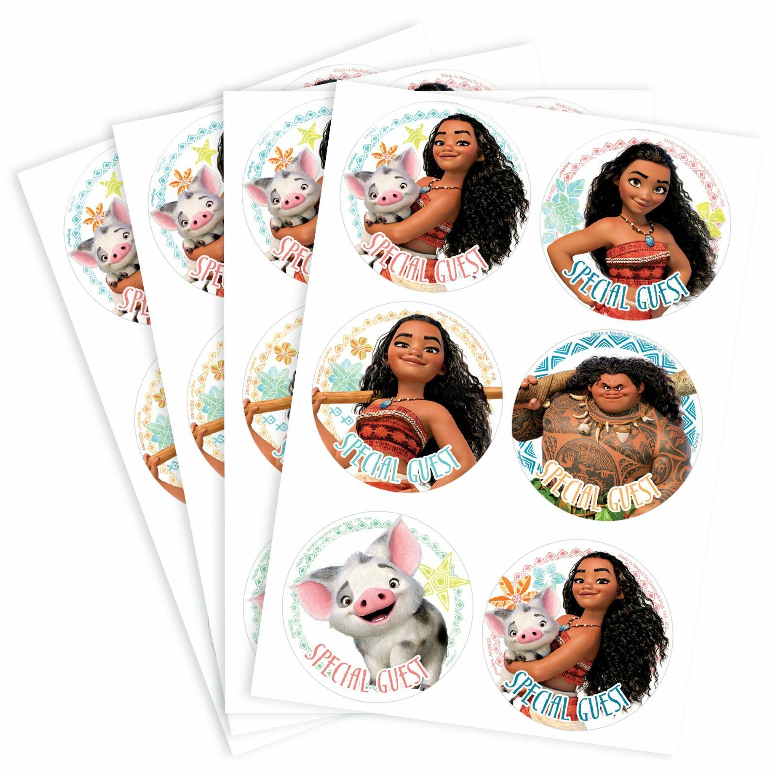 Moana Stickers (4 Sheets) - Costumes.com.au