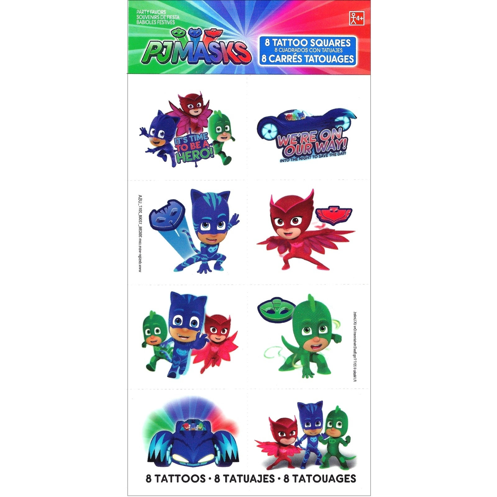 PJ Masks Tattoos (1 Sheet) | PJ Masks | Character Costumes | Costumes ...