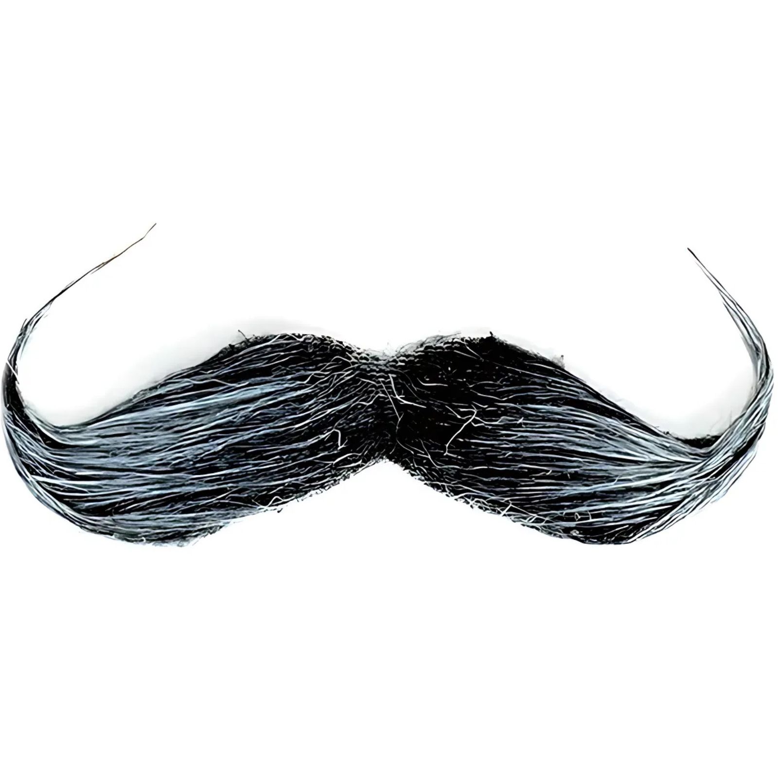 Grey Curled Stick On Moustache - Costumes.com.au