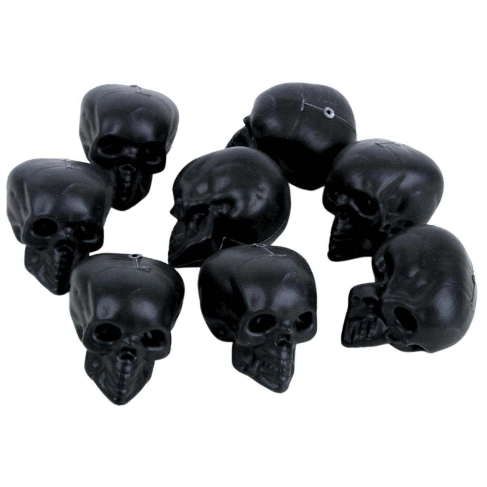 Mini Black Plastic Skulls (Pack of 8) - Costumes.com.au
