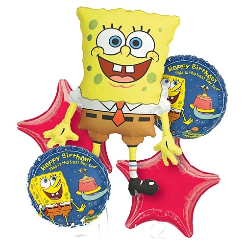 SpongeBob Squarepants Helium Balloon Bouquet - Costumes.com.au