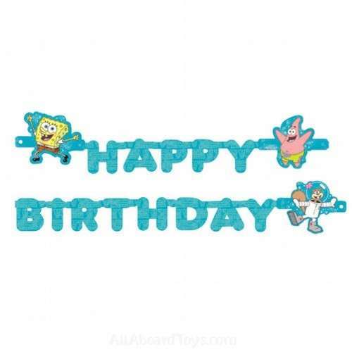 SpongeBob Squarepants Happy Birthday Banner | SpongeBob SquarePants ...