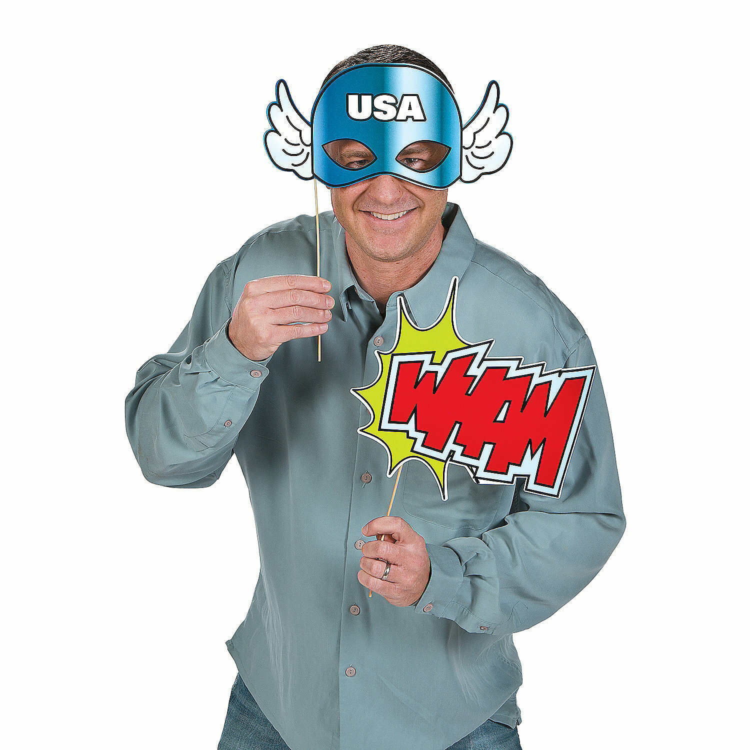 Superhero Photo Props (Pack of 12) | Superhero Party Supplies | Themed ...